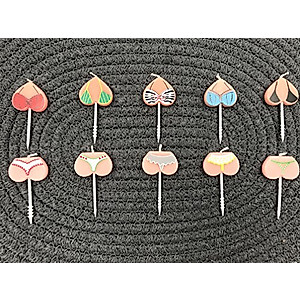 Funny Bikini Birthday Candle, Bachelor Party Cake Candles Cake Topper Decor, 10-Pack 2.5 inch Celebration Party Candle