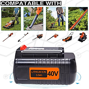 DTK 3.5Ah 40V MAX Battery Replacement for Black and Decker 40V Lithium Battery LBX2040 LBX36 LBXR36 LBXR2036 LST540 LST136W Replacement for Black&Decker 40V Lithium Battery