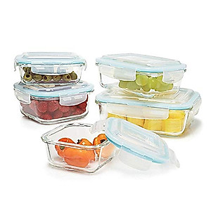 Gourmet Home Products 10 Pc Glass Food Storage Container Set with Locking Lids