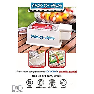 Chill-O-Matic Instant Beverage Cooler, Chill Drinks in 60 Seconds with this Portable Cooling Device - Perfect for Outdoor Activities and Parties