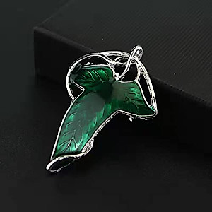 Alloy Elven Leaf Brooch - Green Leaf Clasp Pin - Elven Cloak Clasp - Costume Accessory - Movie Inspired - Gift for Elves Fans