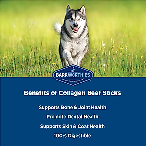 Barkworthies Peanut Butter Collagen Sticks Dog Treats (12-Inch, 6-Pack)