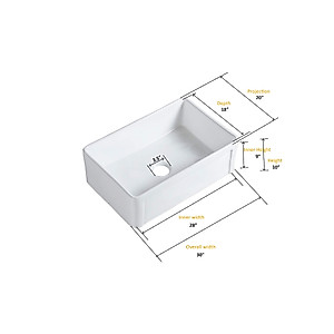 Charleston 30’’ Reversible Fireclay Farmhouse Kitchen Sink