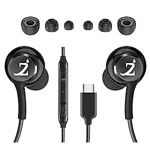 PRO Stereo Headphones Compatible with Your Motorola One 5G/Edge/Edge+/Razr 2020/Z Flip/Z Play/Moto with Hands-Free Built-in Microphone Buttons + Crisp Digital Titanium Clear Audio! (USB-C/PD)