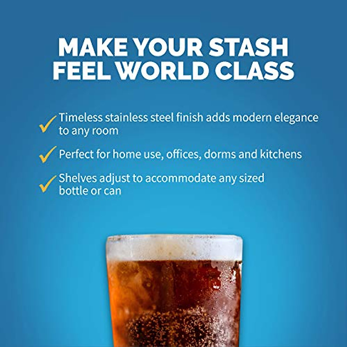 NewAir Beverage Refrigerator Cooler | 126 Cans Free Standing with Right Hinge Glass Door | Mini Fridge Beverage Organizer Perfect For Beer, Wine, Soda, And Cooler Drinks | AB-1200