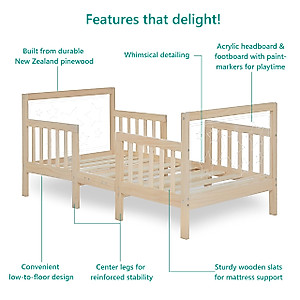 Dream On Me Star 3 in 1 Convertible Toddler Bed in Vanilla Oak, Converts to Chair&Table, Non-Toxic Finish, JPMA Certified, Made of Durable & Sustainable Pinewood