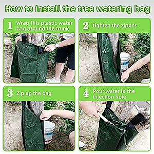 25 Pack Tree Watering Bag, 20 Gallon Slow Release Watering Bag for Trees, Premium PVC Shrub Watering Bag with Heavy Duty Zipper, Durable Reusable Drip Irrigation Bag