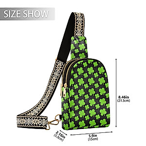 Women Crossbody Sling Backpack St-patricks-shamrock-clover Girl Chest Bag Daypack for Hiking Traveling
