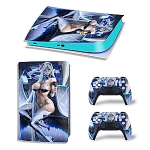 Full Set Skins Compatible with Ps-5 Digital Version,Protective Stickers for Ps-5 Digital Edition Console Controllers (8)
