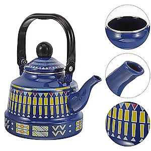 Abaodam Enamel Teapot Vintage Water Kettle Stove Top Tea Kettle Coffee Kettle Warmer with Handle Water Boiling Pot Cold Water Jug Coffee Pot for Kitchen Stovetop