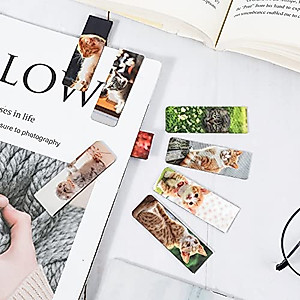 MWOOT 30Pcs Magnetic Bookmarks, Cute Cats Magnet Page Markers Kit, Lovely Pets Creative Magnetic Page Clips Bookmark for Kids Students School Office Book Lovers Reading Supplies(30 Styles, 6x2CM)