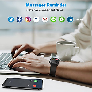 RIVERSONG Smart Watch, 2022 Smart Watch for Android Phones and iPhone Compatible, Smartwatch for Men Women, IP68 Waterproof Fitness Tracker with Heart Rate Blood Oxygen Sleep Monitor, Motive 3