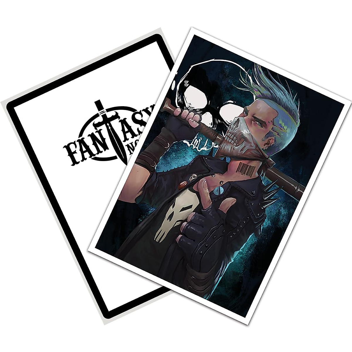 Fantasy North - Sid Wilde - Skull Gang Member - 100 Smooth Matte TCG Trading Card Sleeves - Fits Magic MTG Commander Pokemon and Other Card Games - Playing Card Sleeves