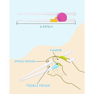 MoHern Kids Chopsticks Training, 6 Pairs Training Chopsticks for Kids, Toddler Chopsticks Provide Help Support for Beginners