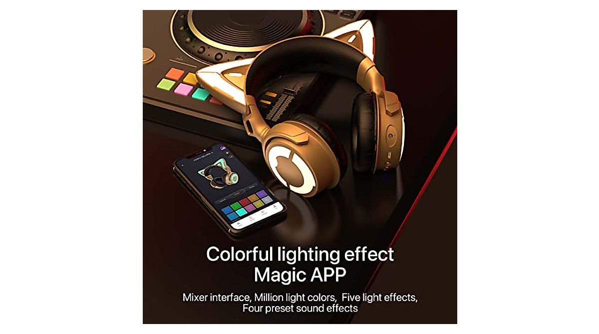 YOWU Cat Ear Headphones Rave: Mariana BO | Hi-Fi Gaming