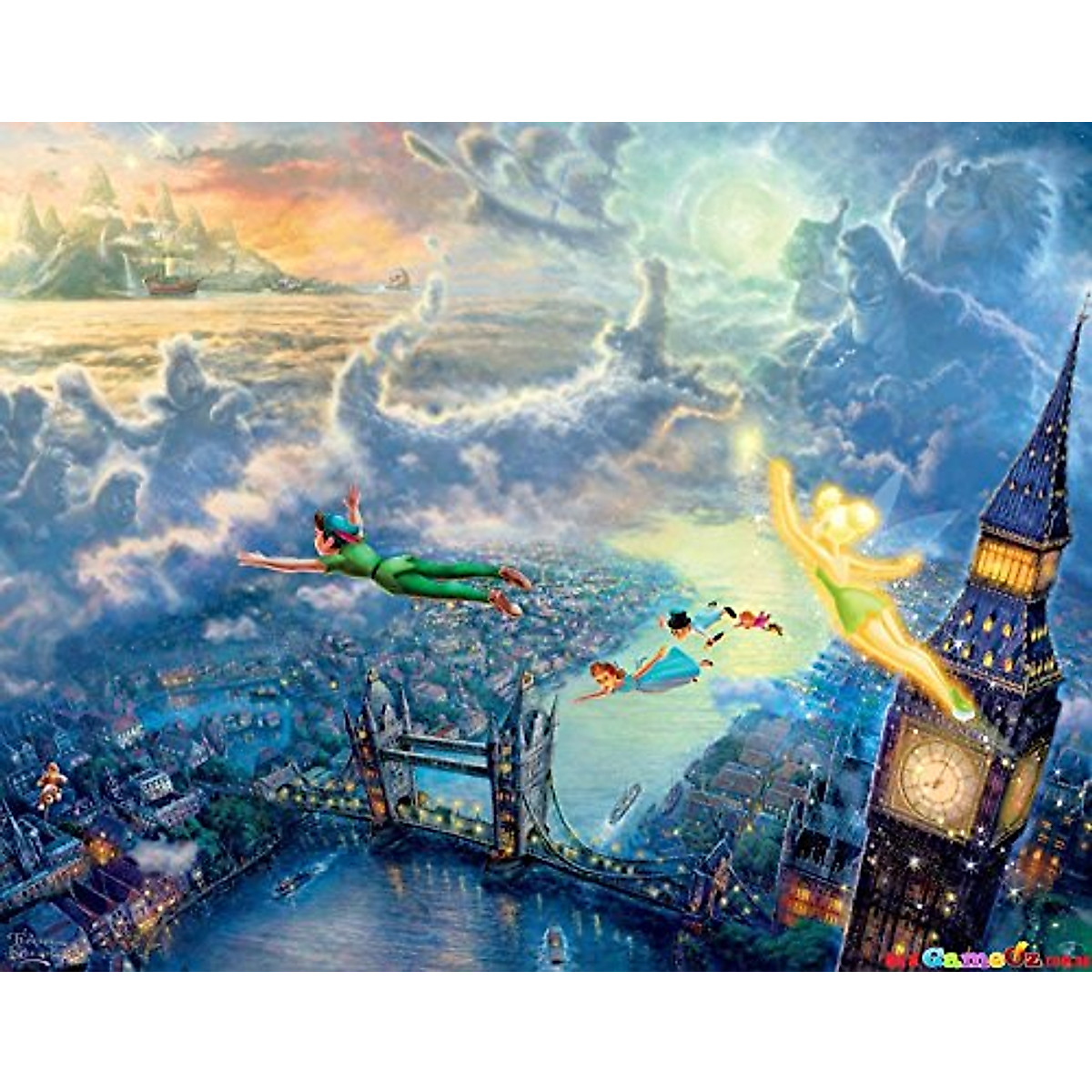 Ceaco - 4 in 1 Multipack - Thomas Kinkade - Disney Dreams Collection - Lion King, Peter Pan, Princess & the Frog, & Jungle Book - (4) 500 Piece Jigsaw Puzzles