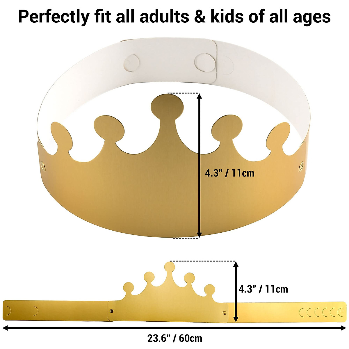 IFAMIO 25 Pieces Golden King Crowns Gold Foil Paper Party Crown Hat Cap Foldable Party Crowns for Birthday Celebration Baby Shower Photo Props New Year Wedding Anniversary