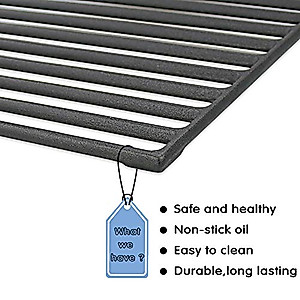 Hisencn Grill Grates and Grill Heat Plates for Dyna Glo Grill Replacement Parts DGF510SBP, DGF510SSP, DGF510SSP-D, Porcelain Steel Grill Heat Shields, Cast Iron Cooking Grid For Backyard Grill BY12-08