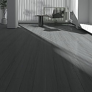 Intensification Peel and Stick Floor Tile，Vinyl Flooring Roll Thicker 12" x 6" x 0.06" 1-Pack 1.5 Sq.Ft Floor Grey Wood Grain Look DIY Self-Adhesive and Waterproof Flooring for Bedroom, Living Room