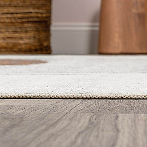 JONATHAN Y WSH311A-4 Kallax Geometric Modern Low-Pile Machine-Washable Area Rug, Contemporary, Modern, Geometric for Bedroom, Kitchen, Living Room, Easy-Cleaning, Cream/Terra, 4 ft. x 6 ft.