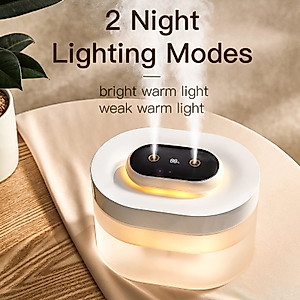 Small Portable 1L Humidifier, Mini Top Fill Cool Mist Air Humidifier, Dual Nozzles Desktop Humidifier for Baby Bedroom Office, Whisper-Quiet Operation, 2 Spray Modes & Night Light Modes, Auto Shut-Off