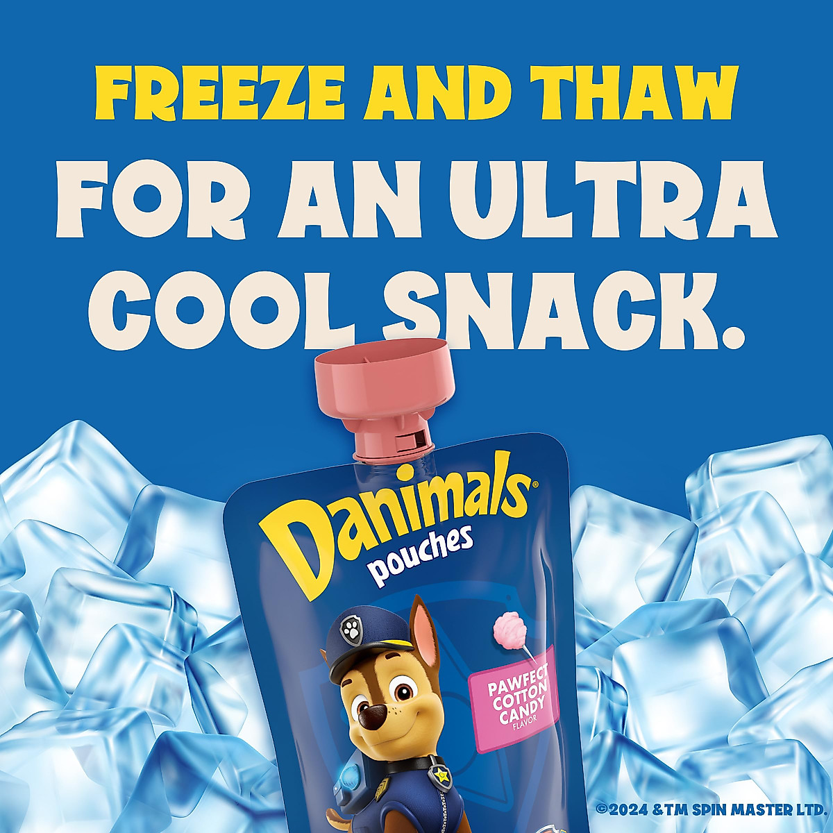 Danimals Squeezables Low Fat Yogurt Pouch, Cotton Candy, Gluten-Free,3.5 Oz, Pack of 4