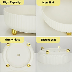 2 PCS 8 Inch Lazy Susan Turntable, Small Lazy Susan Turntable Organizer for Cabinet, Plastic Spice Rack Organizer, Rotating Storage Rack for Kitchen, Fridge, Countertop, Makeup, Condiments (White)