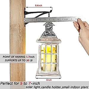 VEEBOOD 2 Piece 6" Outdoor Indoor Lantern Hooks for Wall Hanging Bug Zapper Hummingbird Feeder, Black