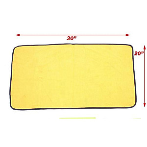 One Pass Hydroglide 14" Waterblade Silicone Y-Bar Squeegee Yellow with XL Micro Fiber Towel