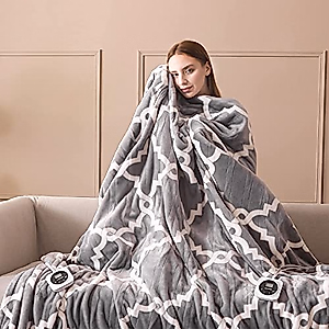 VENTIMI Electric Blanket Queen Size 84"x90", Heated Blanket with Dual Controllers, 10 Heating Levels & 1-12 Hours Auto Off Fast Heating Blanket, ETL Certificated, Grey