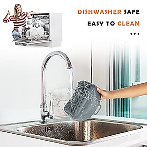 2PCS Air Fryer Silicone Pot - Silicone Air Fryer Reusable Liners for 8QT Ninja Foodi DZ201 DZ401 8QT, Food Safe Air Fryer Silicone Basket, Easy Cleaning Air Fryer Pan with Heat-proof Gloves