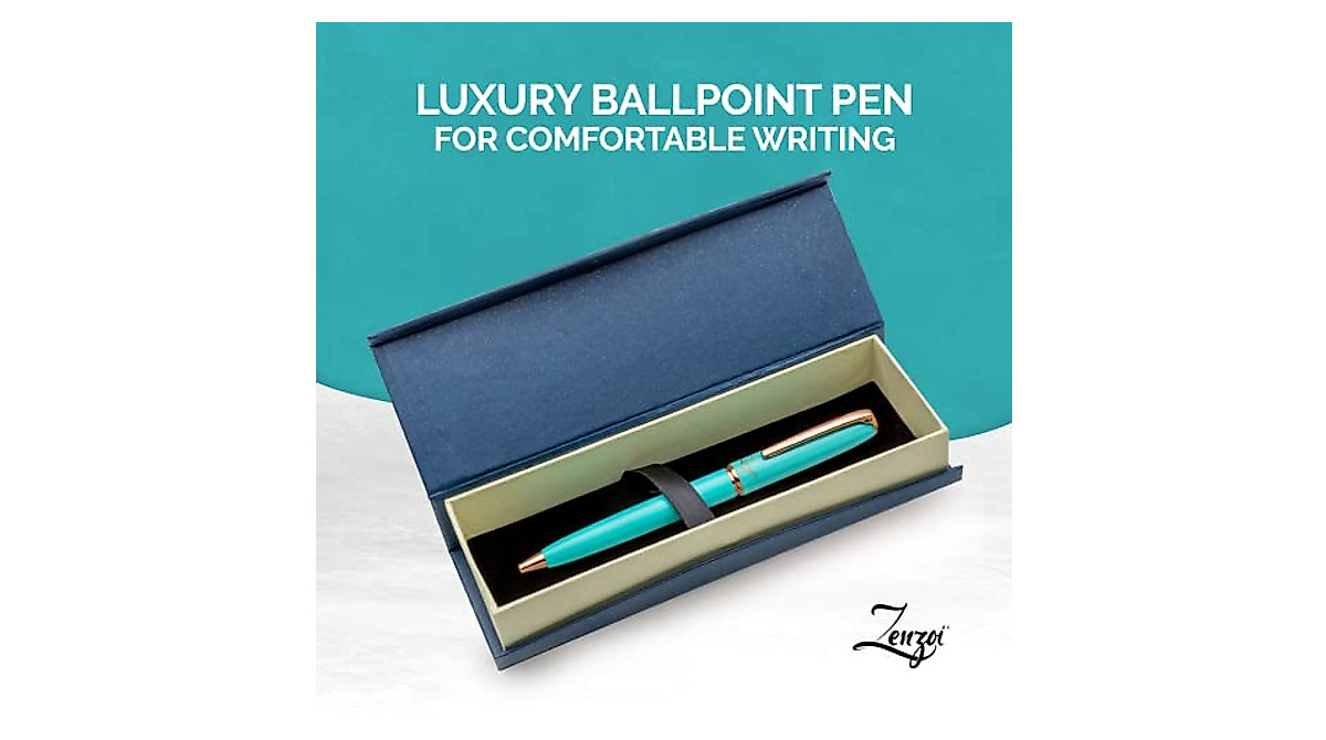 ZenZoi Luxury Turquoise Ballpoint Pen – Elegant Gift & Executive Accessory