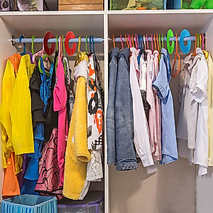 ZOOFOX 80 Pieces Closet Dividers for Hanging Clothes, Colored Clothing Rack Dividers, Round Closet Separator for Home or Clothing Store