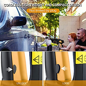 BERGWERK Cordless Power Cleaner 40V Portable Power Washer with 2pcs Batteries Power Cleaner, Working Pressure 520PSI for RVs Boats or Home Projects, with Accessories Kit and a Charger Included