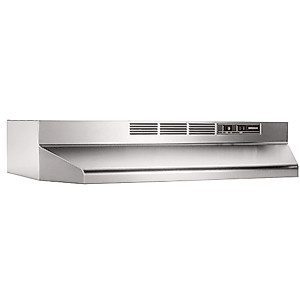 Broan-NuTone 413604 Non-Ducted Ductless Range Hood Insert with Light, Exhaust Fan for Under Cabinet, 36-Inch, Stainless Steel