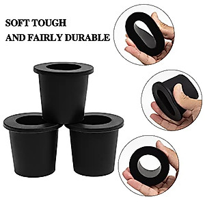 HQLESHUI 3 Pieces Patio Table Umbrella Hole Ring Umbrella Cone Wedge Plug Umbrella Stabilizer Sleeve for 2 to 2.6 Inch Patio Table Hole and 1.5 Inch or Umbrella Pole Adapter (Black)