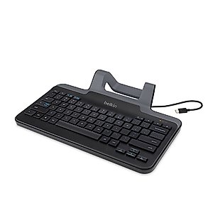 Belkin Wired Keyboard Stand For Chrome OS - Tablet Stand for Acer Chromebook Tab 10 - Works With Chrome OS Devices With USB C - Wired Keyboard Stand w/ Full Size Keycaps - Keyboard Tray - Black