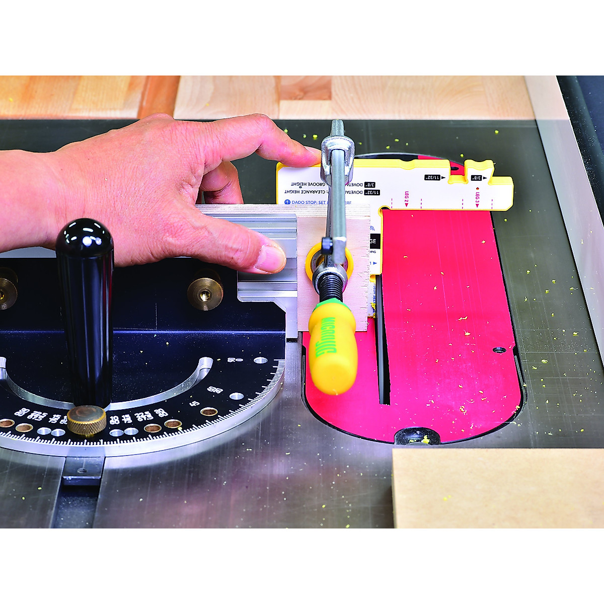 MICROJIG GRR-RIPPER MF-1004 Match Fit Dado Stop Pro, Yellow