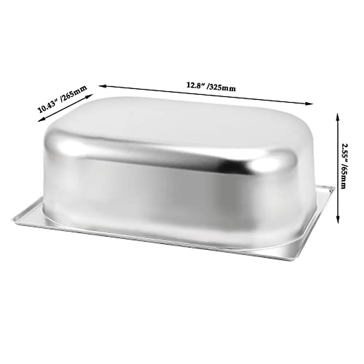 JAPCHET 3 PCS 1/2 Size x 2-1/2 Inch Steam Table Chafer Pans, Half Size Steam Table Pan, Stainless Steel Hotel Pan for Buffet, Restaurants, Catering