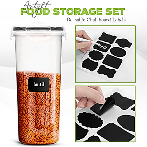 KICHLY Airtight Food Storage Containers With Lids (24 Pack) - Pantry Organizers and Storage - Pantry Storage Or Kitchen Storage Containers - Ideal for Pasta or Cereal Containers