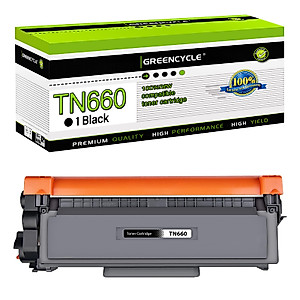 greencycle 1 Pack TN660 TN-660 TN630 TN-630 Black Toner Cartridge Replacement Compatible for Brother MFC-L2700dw MFC-L2740dw DCP-L2540dw HL-L2300D HL-L2380DW HL-L2320D DCP-L2540DW Laser Printer