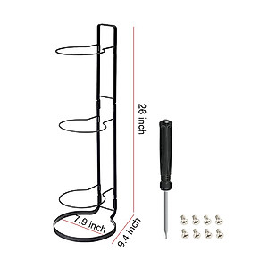 Basketball Ball Storage Rack, 3 Tier Cube Ball Storage Holder, Freestanding Garage Sport Equipment Organizer Innovative Indoor Removable Vertical Display Stand for Volleyball Football Basketball