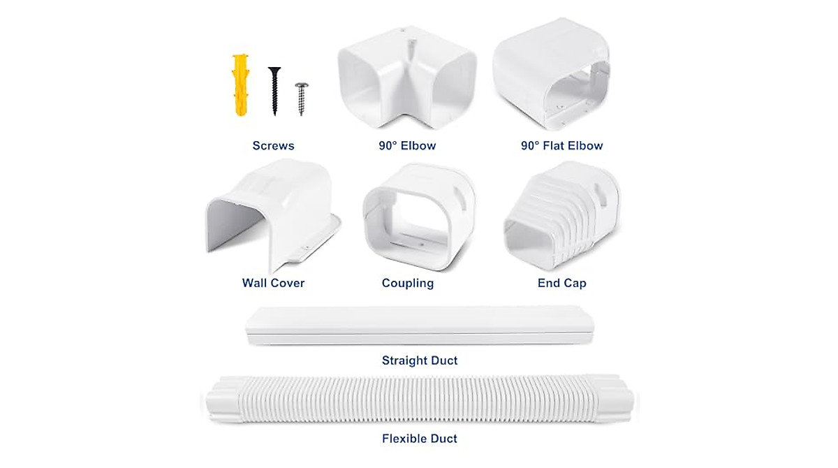 KuriProtect 3"W 10Ft Decorative PVC Line Set Cover Kit for Mini Split ...