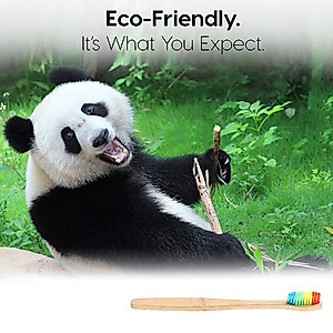 5pcs Lot Natural Bamboo Toothbrush Biodegradable Toothbrush with Soft Fibre Made with Rainbow Nylon Infused Bristles in Recycled Packing