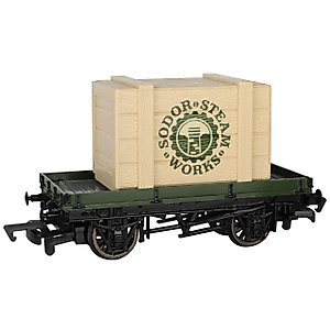 Bachmann Trains - Thomas & Friends™ 1 Plank Wagon with SODOR STEAM Works Crate - HO Scale