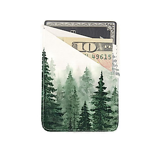 uCOLOR Phone Card Holder PU Leather Wallet Pocket Credit Card ID Case Pouch 3M Adhesive Sticker on iPhone Samsung Galaxy Android Smartphones (Forest)