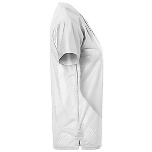 Augusta Sportswear Women's Standard Junior Fit Replica Football Tee, White, Small