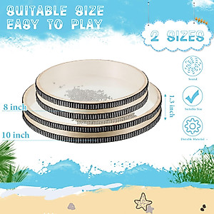 2 Pieces Wave Bead Hand Drum Sea Sound Drum Percussion Wave Drum with Hardwood Shell Ocean Sound Drum Musical Instrument Percussion for Home Supplies(8 Inch, 10 Inch)