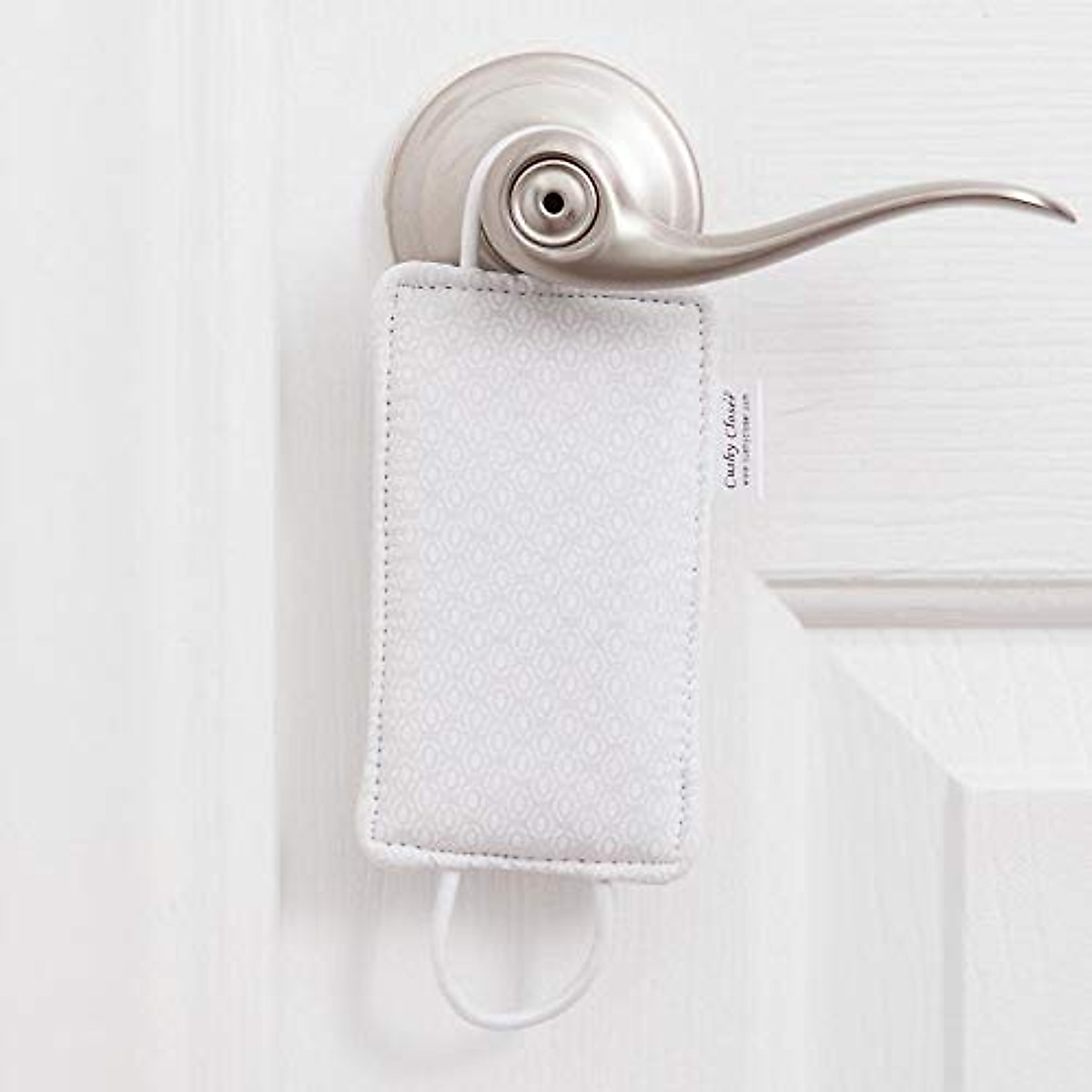 The Original Cushy Closer Door Cushion- White- | No More Noisy Doors! | Door Latch Cover- Baby Safety for Quiet Doors- Childproofing 3.5 x 5.5