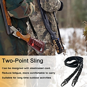 DDOUT 2 Point Rifle Sling Strap with Hooks, Durable 1.5 inch Webbing Gun Sling with All-Metal Hardware, Black